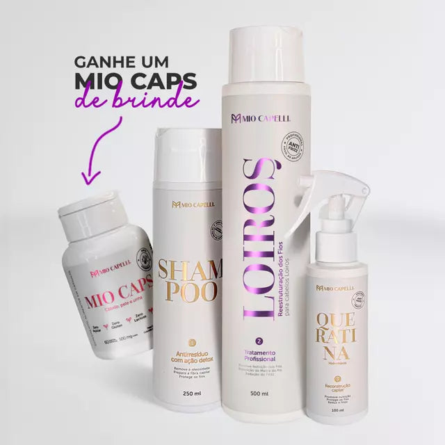 Kit Progressiva Orgânica Para Loiros (Alisa e Matiza) + Mio Caps Mio C